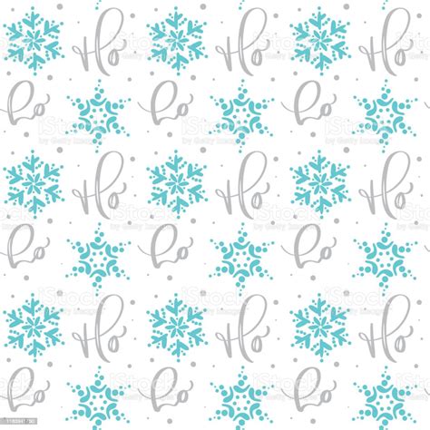 텍스트 호 호 호와 눈송이 와 원활한 서예 크리스마스 벡터 패턴 직물 직물 웹 벽 인사말 카드에 대한 겨울 배경 디자인 낱말에 대한 스톡 벡터 아트 및 기타 이미지 Istock