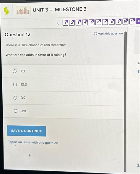 Solved Unit 3 ﻿milestone 3123456789101112question 12mark