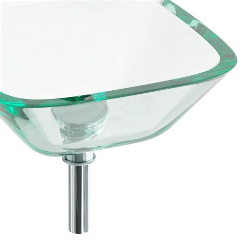 Square Glass Bathroom Vessel Sink With Drain Mini Bath Bowl 3d Model