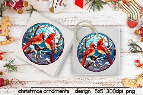 Stained Glass Cardinal Christmas Ornament