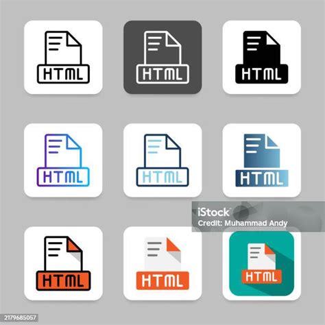 Html 문서 파일 아이콘을 설정합니다 컬렉션 현대적인 디자인의 다양한 파일 형식의 아이콘입니다 0명에 대한 스톡 벡터 아트 및 기타 이미지 Istock