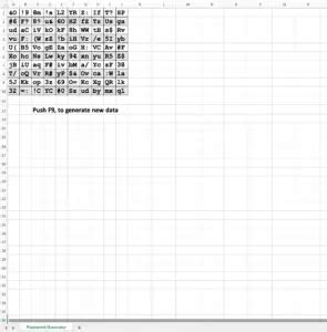 Generate Passwords With Excel