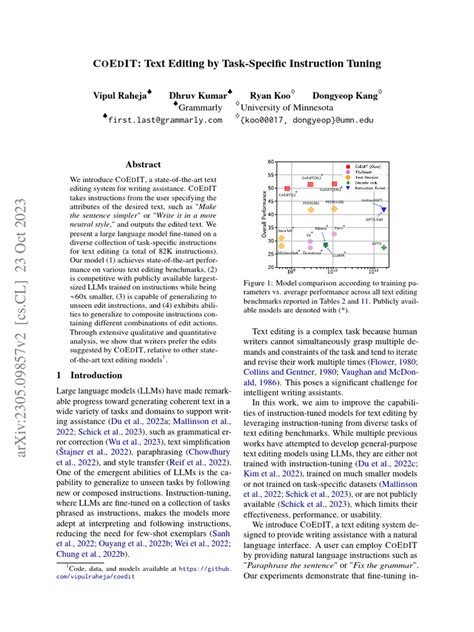 Raheja Vipul Et Al Co Edit Text Editing By Task Specific Instruction Tuning Download Free
