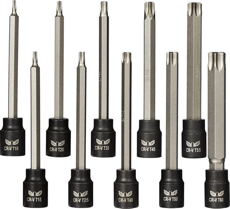 Buy Extra Long Torx Bit Socket Set 10 Pack Long 3 5 Torx Bit In 38