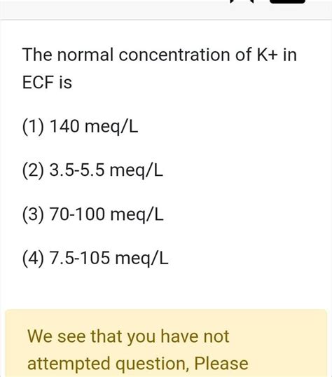 The Normal Concentration Of K In Ecf Is Filo