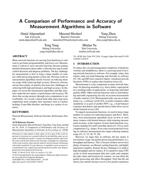 Pdf A Comparison Of Performance And Accuracy Of Measurement