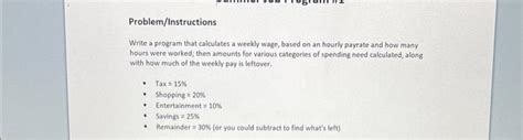 Probleminstructions Write A Program That Calculates