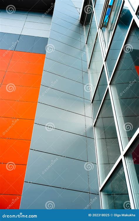 Glass Cladding Panels And Windows Of Modern Buildings Geometry And Perspective Stock Image