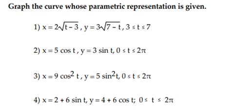 Solved Graph The Curve Whose Parametric Representation Is Chegg