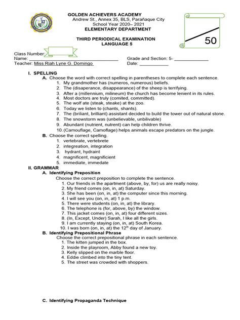Final Language 5 Pdf