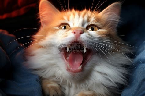 张着嘴巴可爱的猫咪高清图片下载 正版图片600832766 摄图网