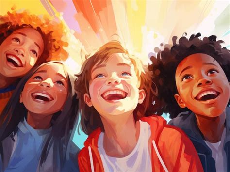 Premium Ai Image Smiling Classmates Friends