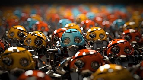 Premium Ai Image Swarm Robotics Collective Intelligence Distributed Systems Solid Color Background