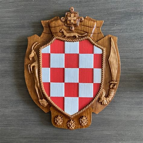 Croatian Coat Of Arms Hrvatski Grb Oak Etsy