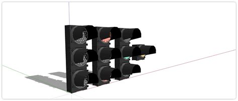 红灯黄灯绿灯交通灯指示牌su模型 景观小品 土木在线