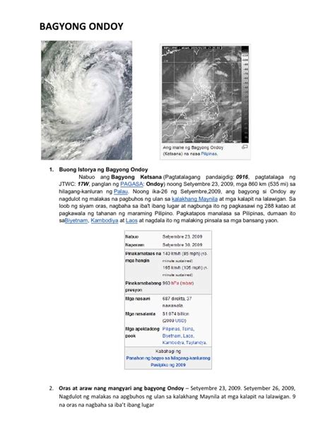 Bagyong Ondoy Pdf
