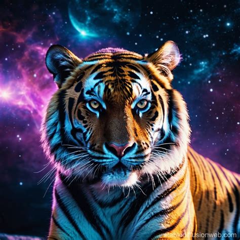 Neon Tiger In Cosmos Stable Diffusion Online