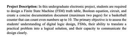 solved project description in this undergraduate electronic