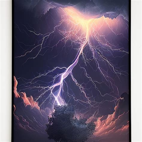 Lightning Storm Postersandprints Etsy