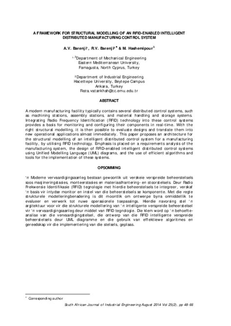 Pdf A Framework For Structural Modelling Of An Rfid Enabled Intelligent Distributed
