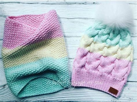 Шапка и снуд узором Коса с тенью Схемы вязания детских вещей Вязаные крючком круги Вязание