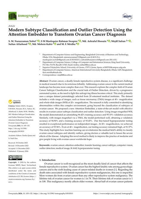 Pdf Modern Subtype Classification And Outlier Detection Using The Attention Embedder To