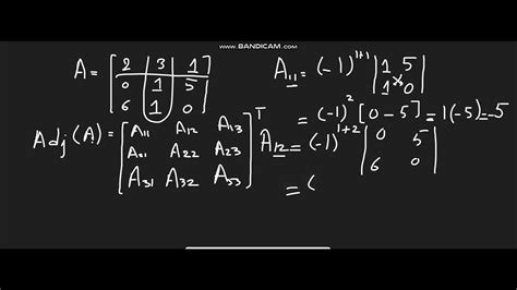 How To Find The Adjoint Of A 3 By 3 Matrix Matrix Youtube
