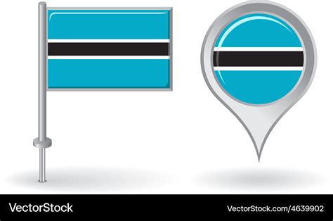 Botswana Pin Icon And Map Pointer Flag Royalty Free Vector