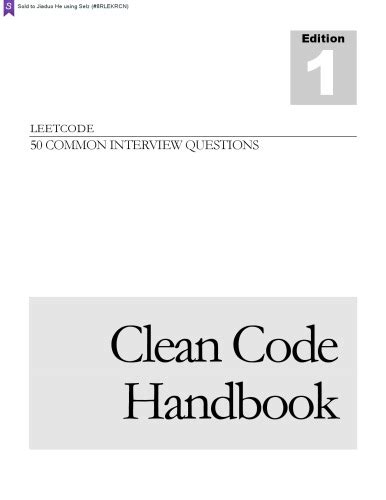 Refhub Refrence Details Leetcode Clean Code Handbook 50 Common