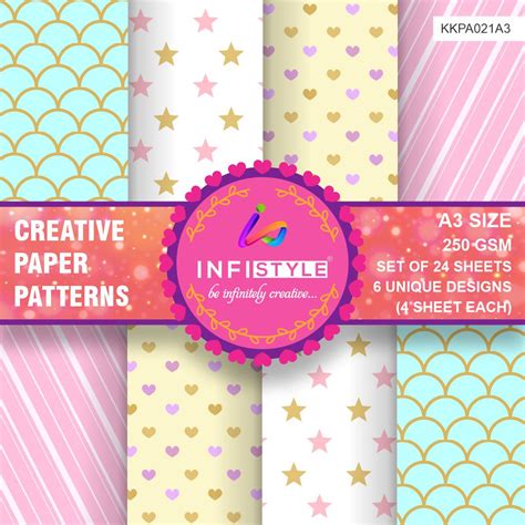 Patterned Craft Paper For Scrapbooking 24 Sheets Infistyle