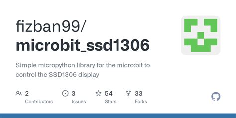 Github Fizban99microbitssd1306 Simple Micropython Library For The