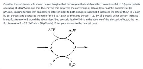 Solved Consider The Substrate Cycle Shown Below Imagine
