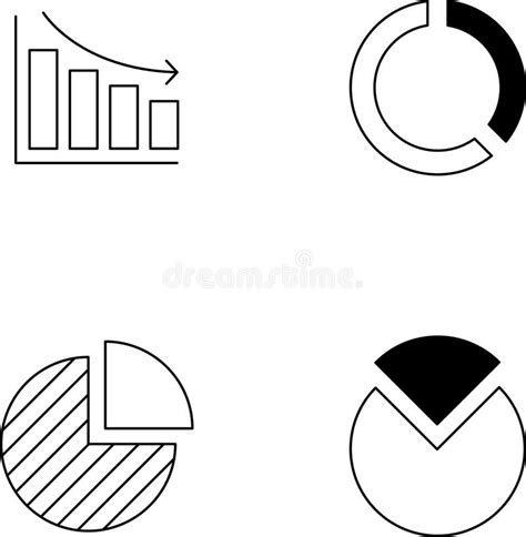 Bar Graph Line Icons Set Graph Line Bar Chart Diagram Report