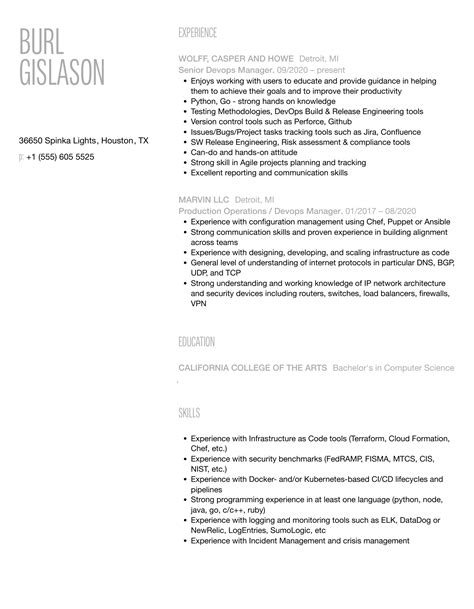Devops Manager Resume Samples Velvet Jobs