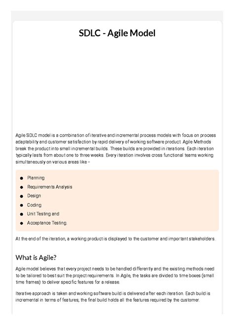 sdlc agile model sdlc agile model agile sdlc model is a