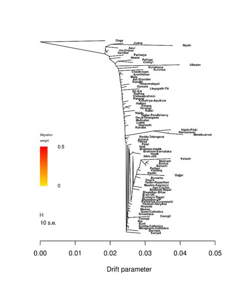 Maximum Likelihood Tree Constructed Using Treemix To Infer Association