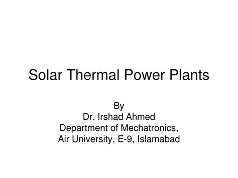 Ppt Solar Thermal Power Plants Powerpoint Presentation Free Download Id669219