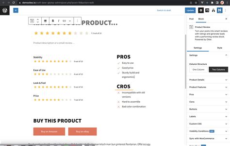 CROS Instead Of Cons On The Product Review Block Issue 1267