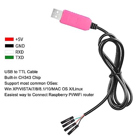 YACSEJAO USB To TTL Serial Cable CH343 Module USB To TTL Debug Cable 6 Pin Female Socket Header