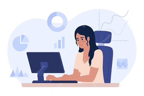 Premium Vector Data Analyst Career Flat Concept Vector Spot Illustration