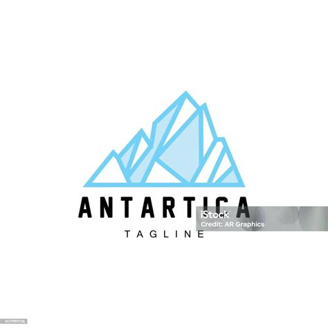 산 로고 남극 빙산 로고 디자인 자연 풍경 벡터 제품 브랜드 일러스트 레이 션 아이콘 강에 대한 스톡 벡터 아트 및 기타 이미지