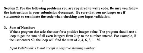 Solved Section 2 For The Following Problems You Are