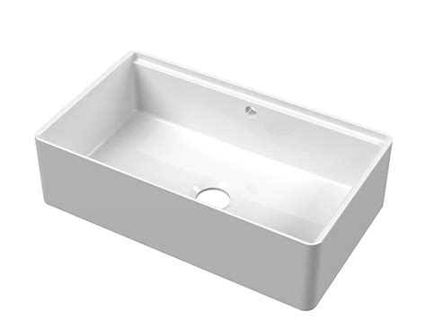 Fireclay 1 Bowl Kitchen Sink With Ledge Overflow 795mm