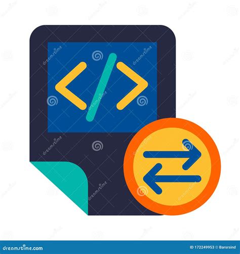 Coding Script Files Exchanging Symbol Glyph Vector Icon Stock Vector