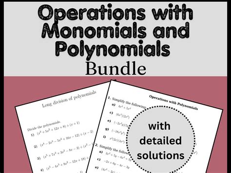 Operations With Monomials And Polynomials Bundle Teaching Resources