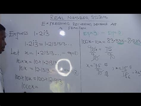 EXPRESSING RECURRING DECIMALS AS A COMMON FRACTION PART II YouTube