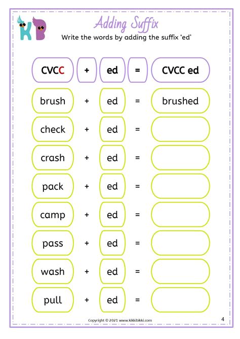 Adding Suffix Ed Free Phonics Printable Worksheets
