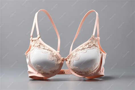 Female Bra With Lace Isolated On White Background Premium Ai