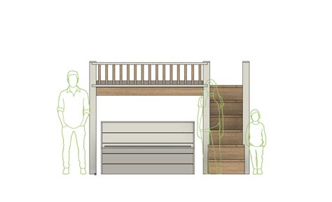 Diy Build Plans Split Bunk Bed With Stairs Full Upper Queen Lower