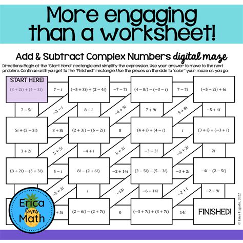 Adding And Subtracting Complex Numbers Digital Activity Maze Made By Teachers